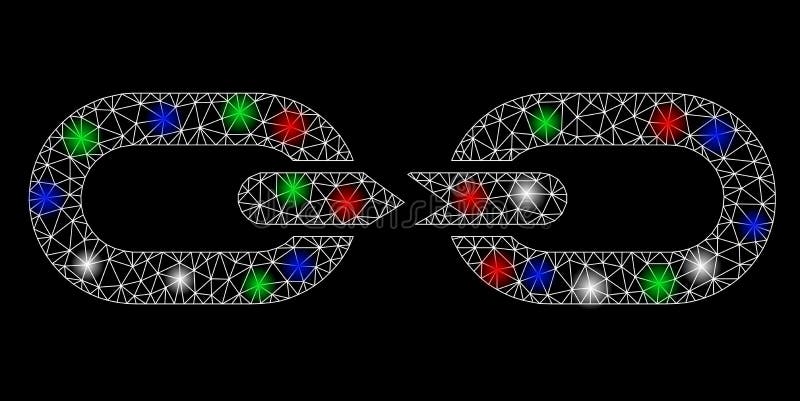 Bright Mesh Carcass Chain Break with Light Spots Stock Vector ...