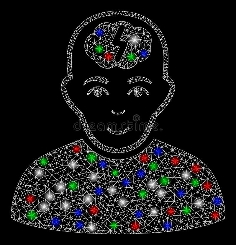 Bright Mesh Carcass Clever Boy with Flare Spots Stock Vector ...