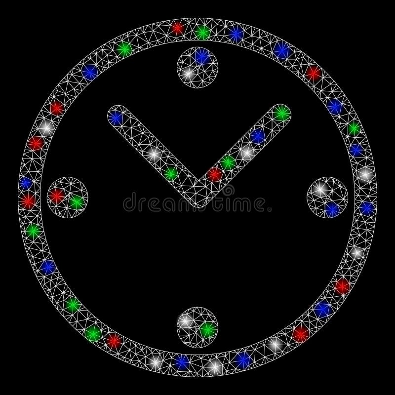 Bright Mesh Wire Frame Clock with Flash Spots Stock Vector ...