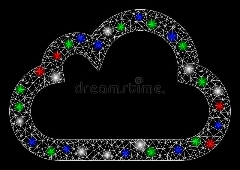 Bright Mesh Network Cloud with Light Spots Stock Vector - Illustration ...