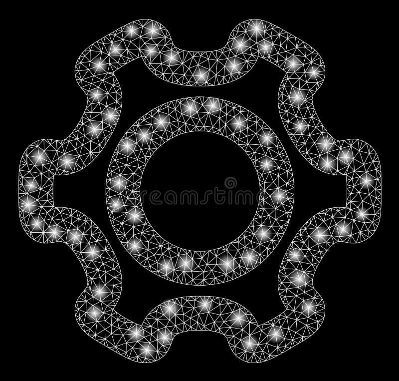 Bright Mesh 2D Cog with Light Spots Stock Vector - Illustration of ...