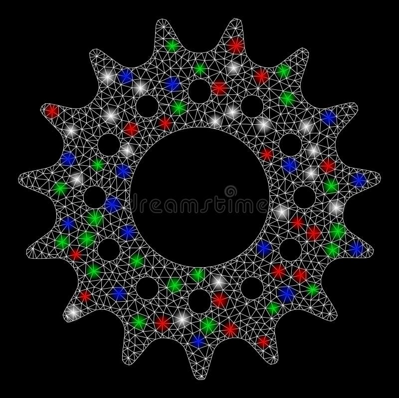 Bright Mesh Network Cog with Light Spots Stock Vector - Illustration of ...