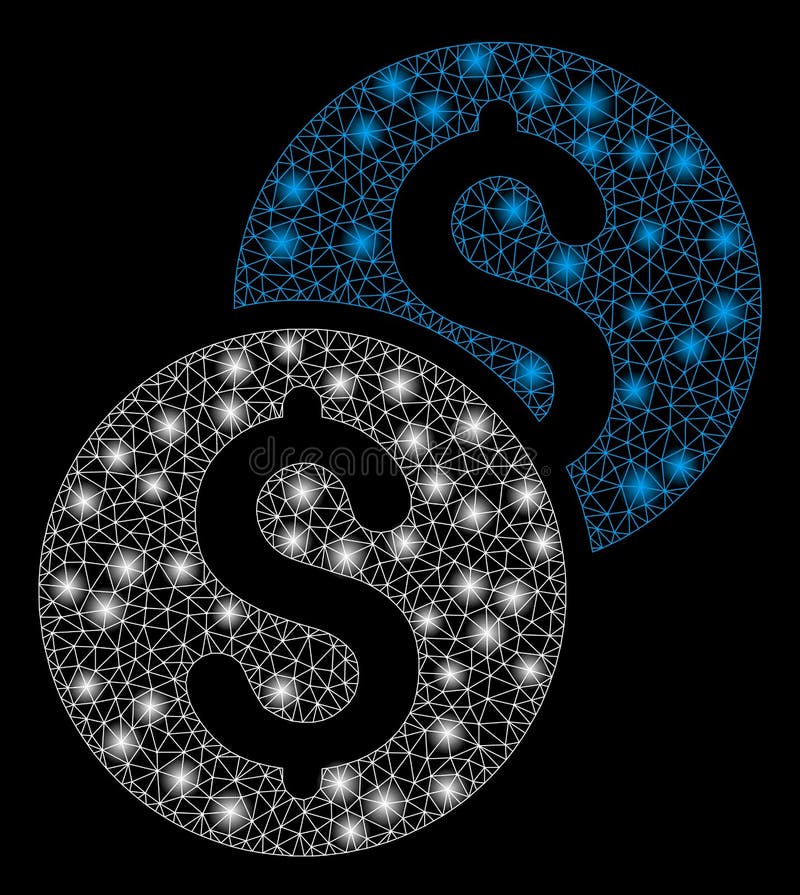 Flare Mesh Network Coins with Flare Spots Stock Vector - Illustration ...