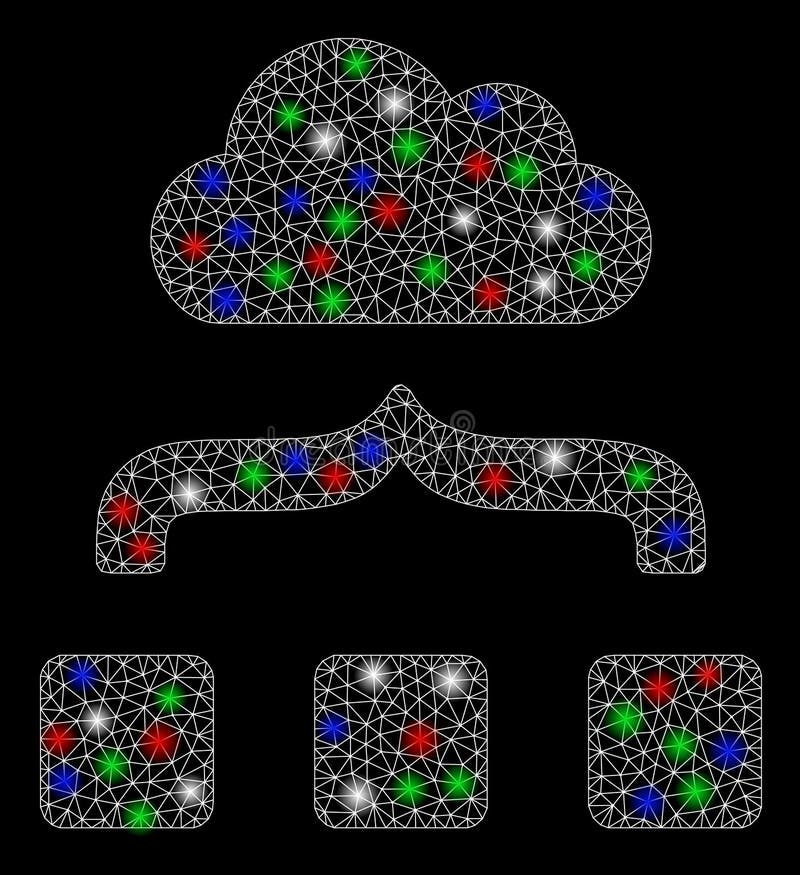 Bright Mesh Network Combine Cloud with Light Spots Stock Vector ...