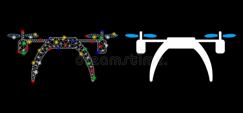 Flare Mesh 2D Copter Icon with Flare Spots Stock Illustration ...