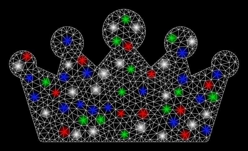 Bright Mesh 2D Crown with Flash Spots Stock Vector - Illustration of ...