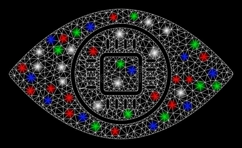 Bright Mesh Carcass Cyborg Eye with Flare Spots Stock Vector ...