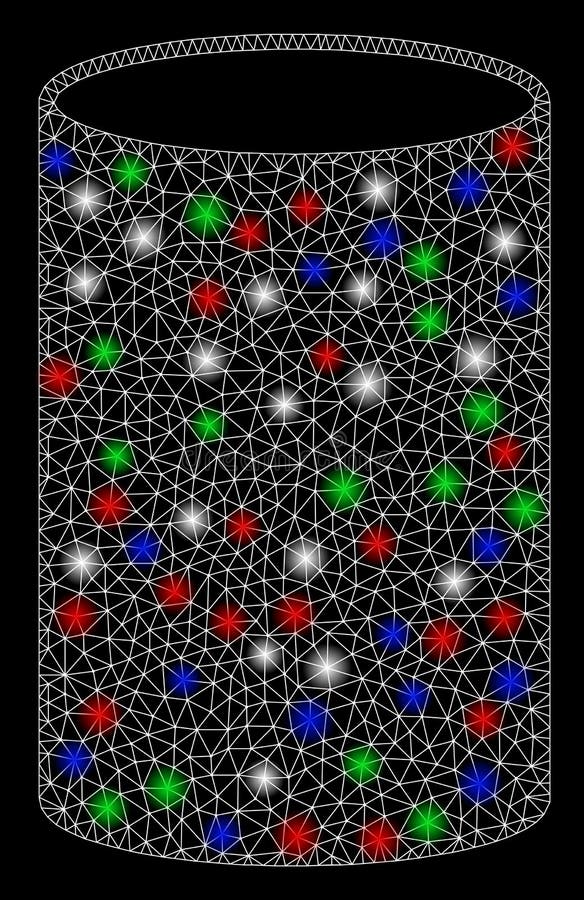 Bright Mesh 2D Cylinder with Flare Spots Stock Vector - Illustration of ...