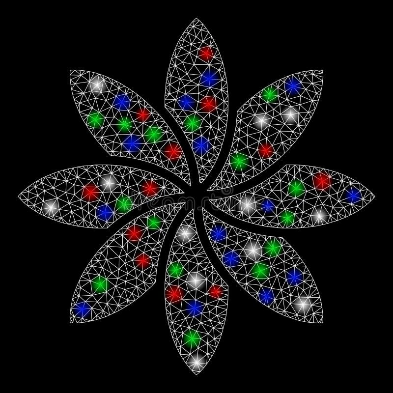 Bright Mesh 2D Abstract Flower with Flash Spots Stock Vector ...