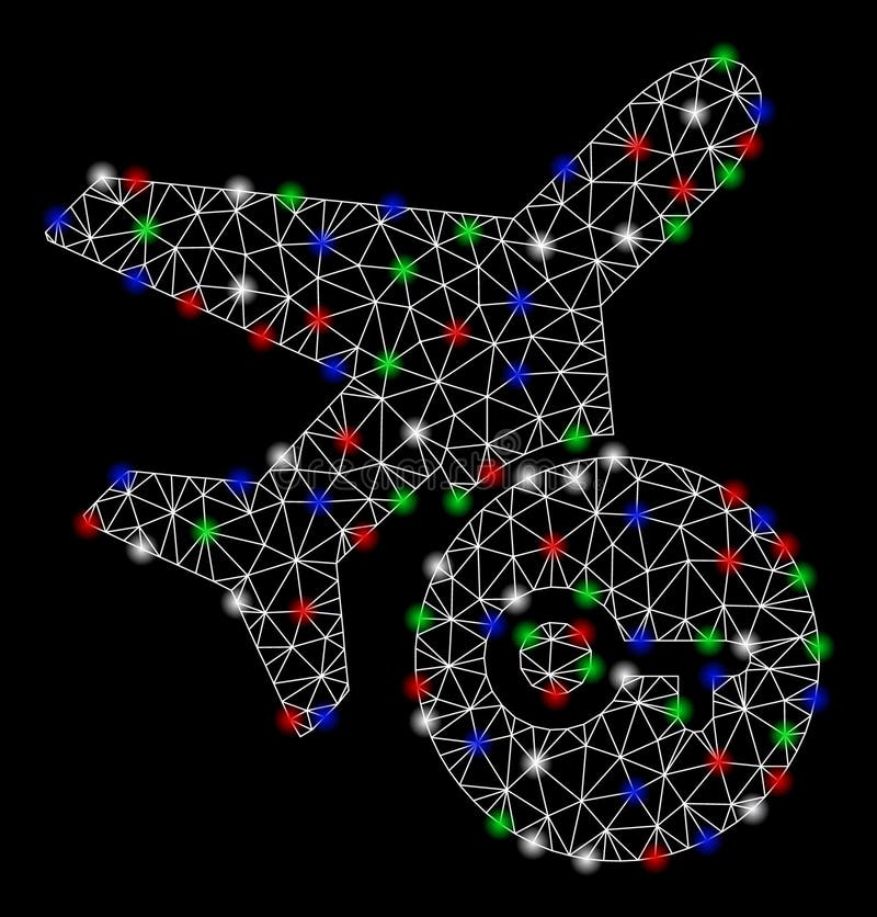 Bright Mesh 2D Airplane Key with Flash Spots Stock Vector ...