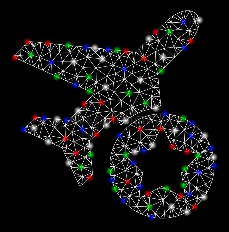 Bright Mesh 2D Airplane Rating with Flash Spots Stock Vector ...