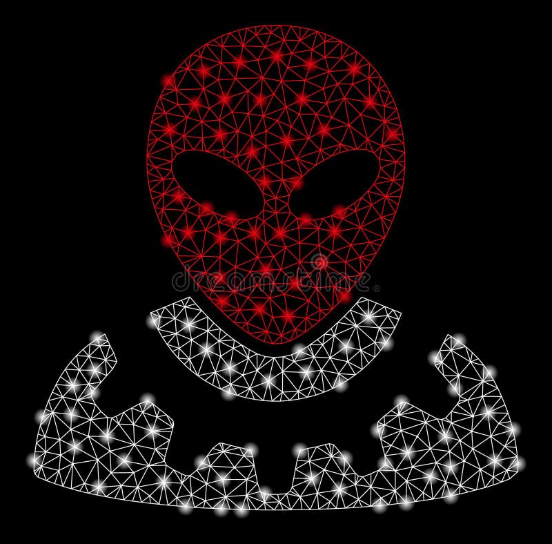 Bright Mesh 2D Alien Engineer with Flare Spots Stock Vector ...
