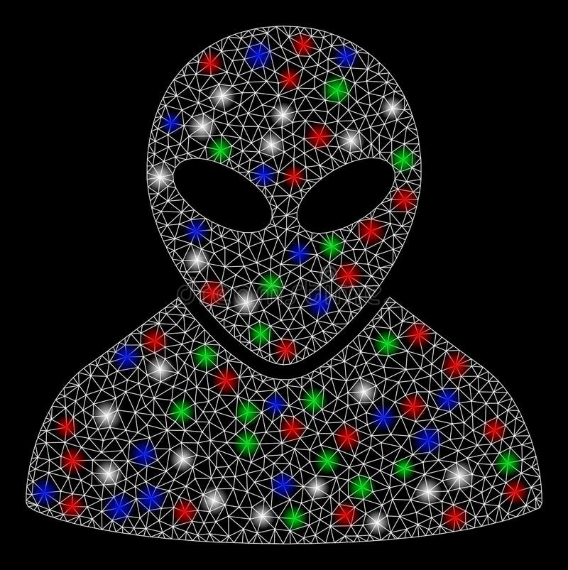 Bright Mesh 2D Alien with Light Spots Stock Vector - Illustration of ...