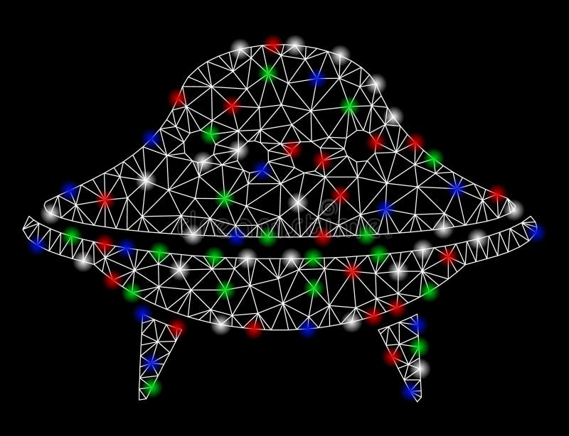 Bright Mesh 2D Alien Spaceship with Flash Spots Stock Vector ...