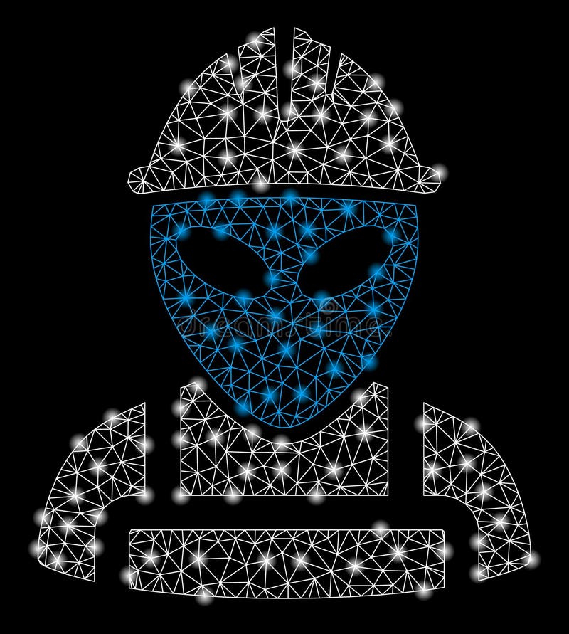 Bright Mesh 2D Alien Worker with Light Spots Stock Vector ...