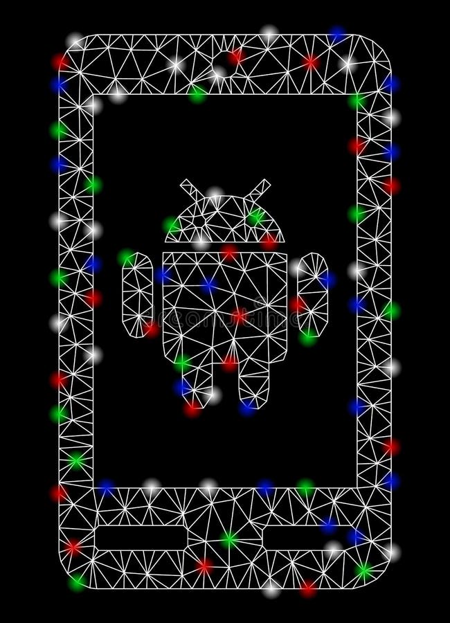 Bright Mesh 2D Android Phone with Flash Spots Stock Vector ...