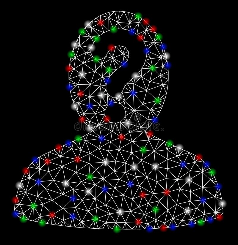 Bright Mesh 2D Anonymous Person with Flash Spots Stock Vector ...