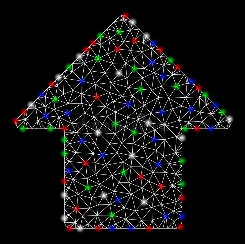 Bright Mesh 2D Arrow Up with Flare Spots Stock Vector - Illustration of ...