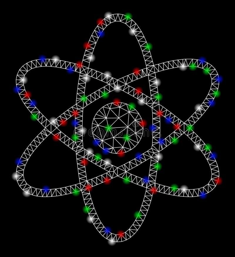 Bright Mesh 2D Atom with Flare Spots Stock Vector - Illustration of network, molecule: 144781691