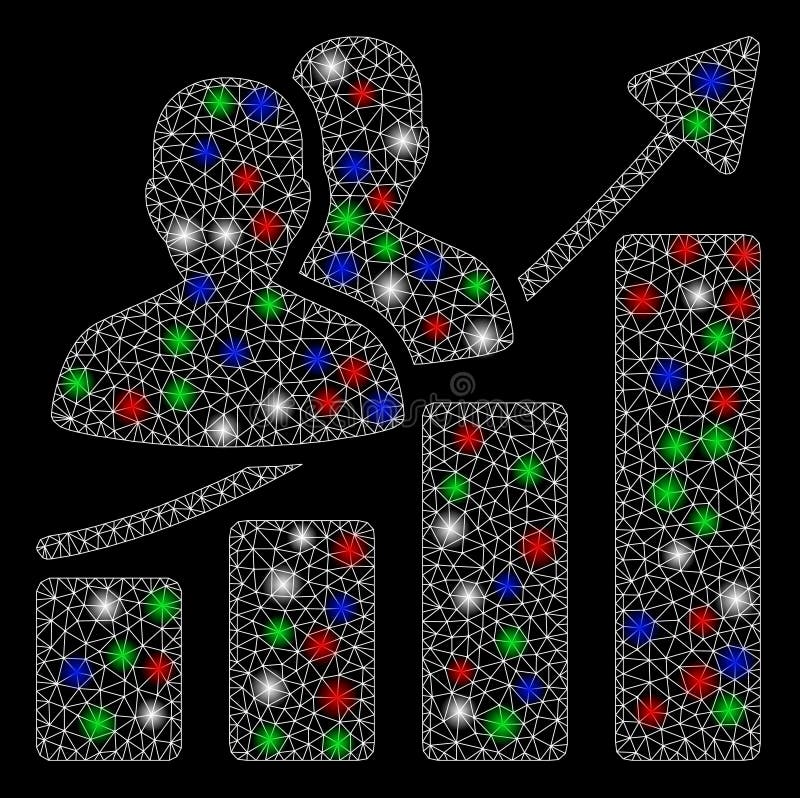 Bright Mesh 2D Audience Growth Bar Chart with Light Spots Stock Vector ...