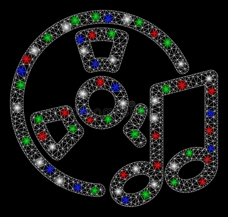 Bright Mesh 2D Audio Tape with Flash Spots Stock Illustration ...