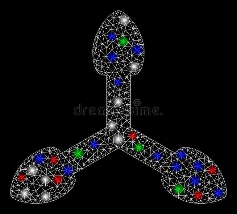 Bright Mesh 2D 3D Axis Arrows with Flare Spots Stock Vector ...