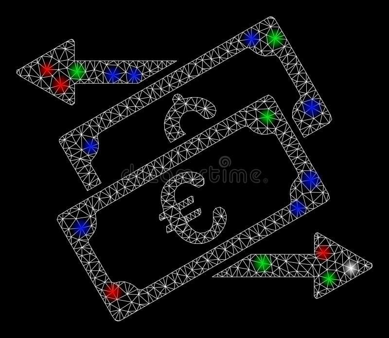 Bright Mesh 2D Banknotes Exchange with Light Spots Stock Vector ...