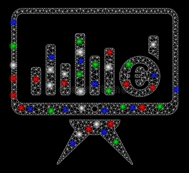 Bright Mesh 2D Bar Chart Monitoring with Flash Spots Stock Illustration ...