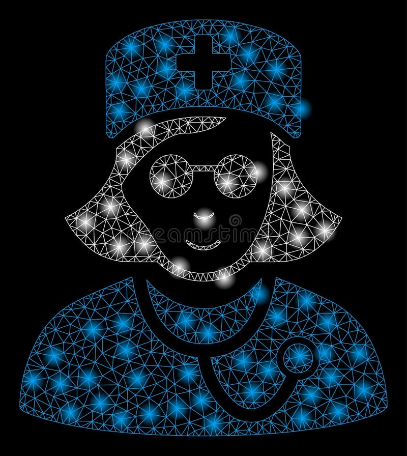 Bright Mesh 2D Blind Nurse with Flash Spots Stock Vector - Illustration ... Bright Mesh 2D Blind Nurse with Flash Spots Stock Vector - Illustration ...