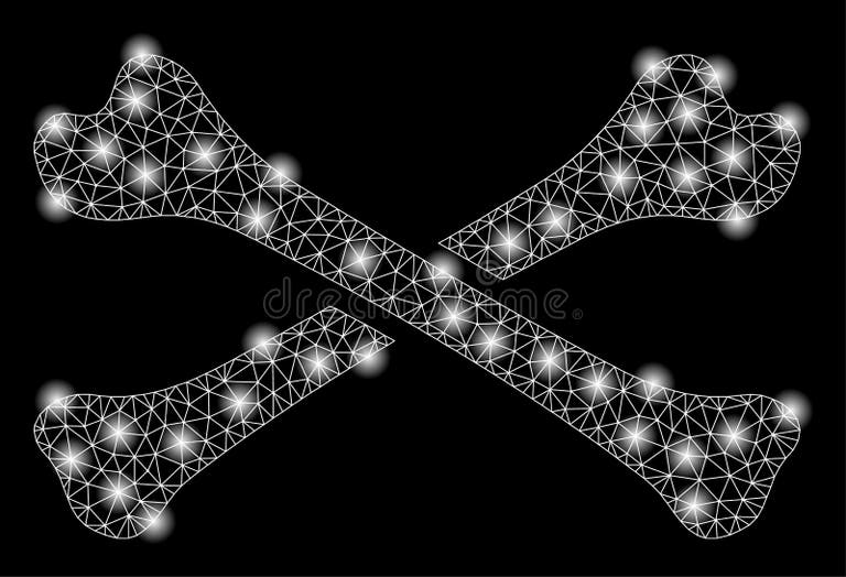 Bright Mesh 2D Bones with Light Spots Stock Vector - Illustration of ...