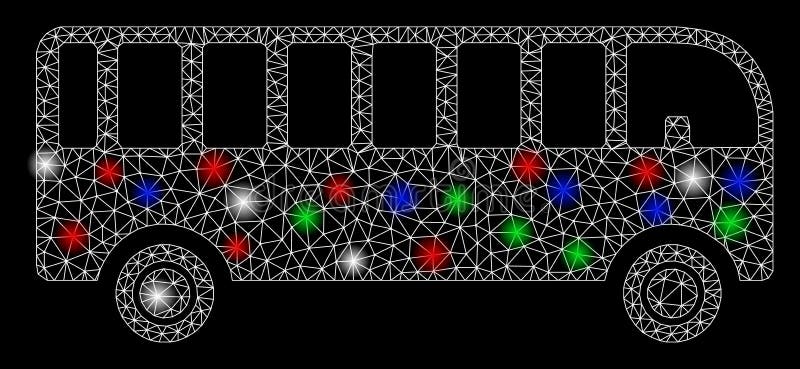 Bright Mesh 2D Bus with Flash Spots Stock Vector - Illustration of ...