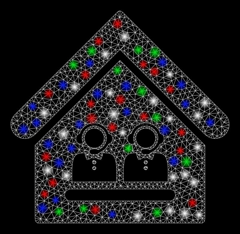 Bright Mesh 2D Call Center Office with Flare Spots Stock Vector ...