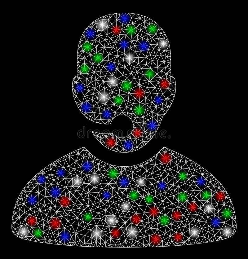 Bright Mesh 2D Call Center Operator with Flare Spots Stock Illustration ...