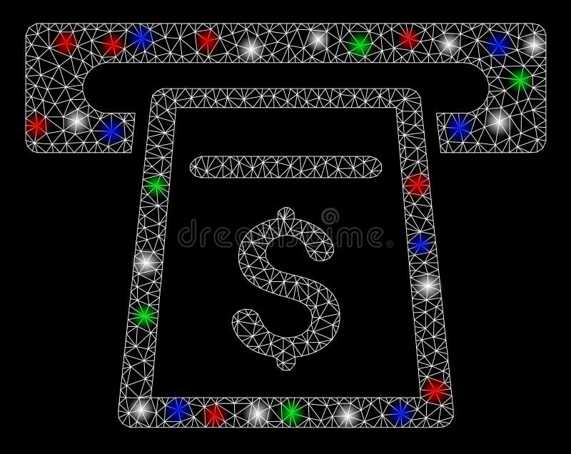 Bright Mesh 2D Cash Machine with Flash Spots Stock Vector ...