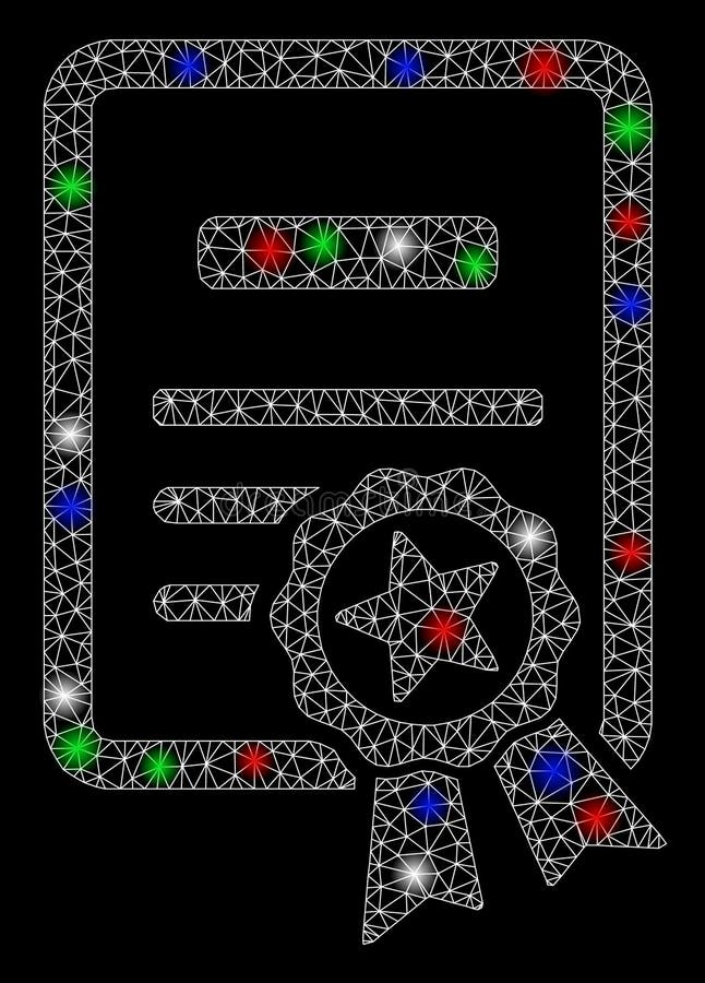 Bright Mesh 2D Certificate with Flare Spots Stock Illustration ...