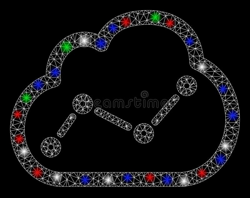 Bright Mesh 2D Chart Cloud with Flash Spots Stock Illustration ...