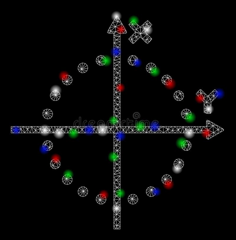 Bright Mesh 2D Circle Plot with Light Spots Stock Illustration ...