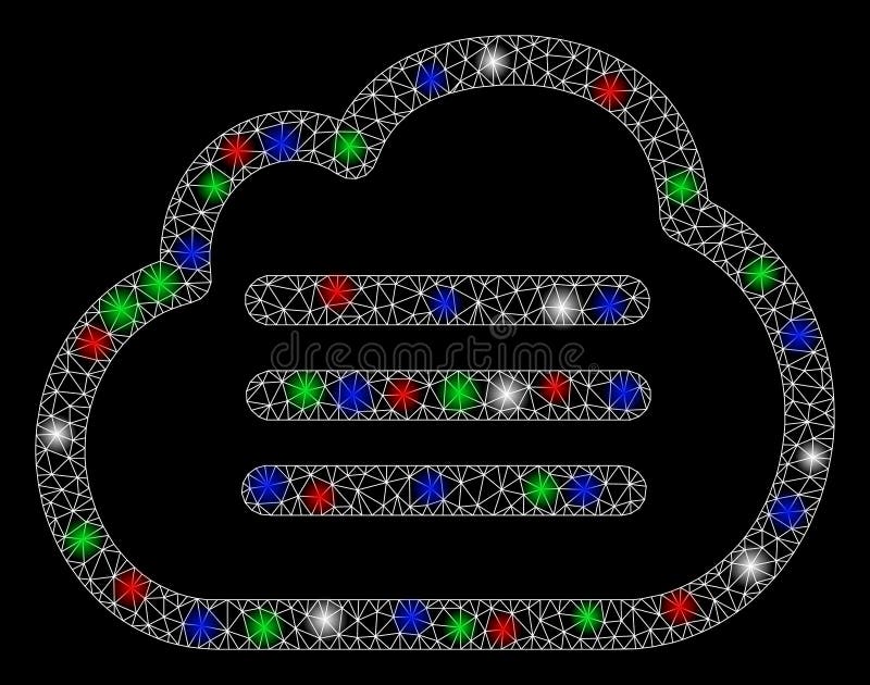 Bright Mesh 2D Cloud File with Light Spots Stock Illustration ...