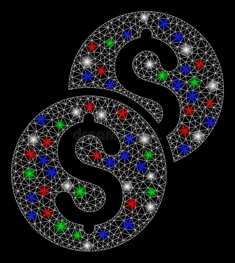 Bright Mesh 2D Coins with Flash Spots Stock Vector - Illustration of ...