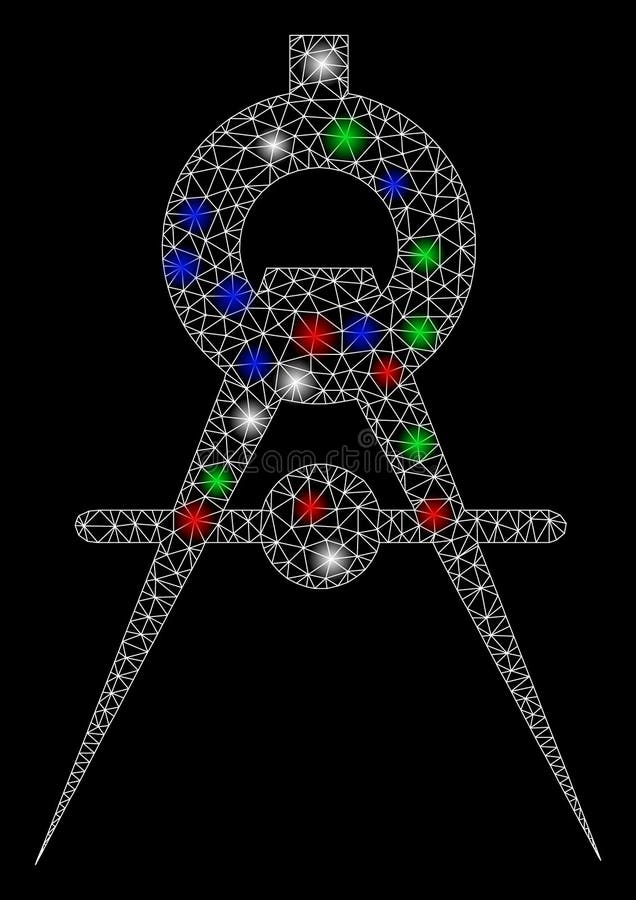 Bright Mesh 2D Compasses with Flare Spots Stock Illustration ...
