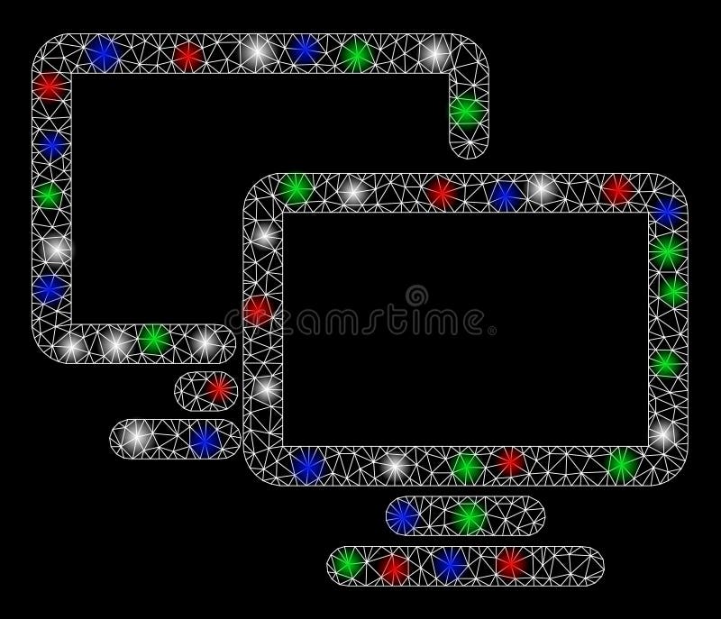 Bright Mesh 2D Computer Workgroup with Flare Spots Stock Vector ...