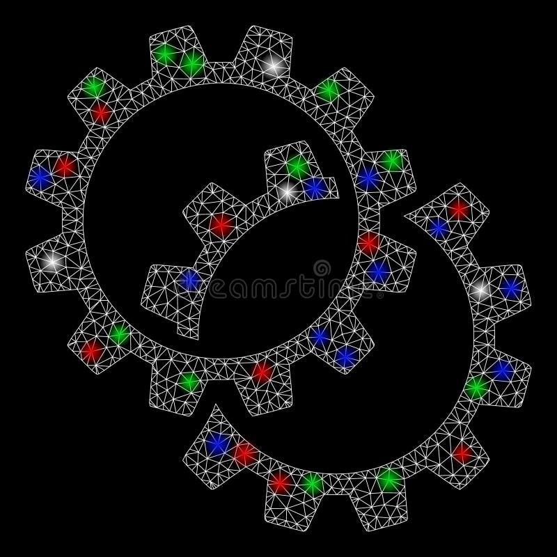 Bright Mesh 2D Configuration Gears with Flare Spots Stock Vector ...