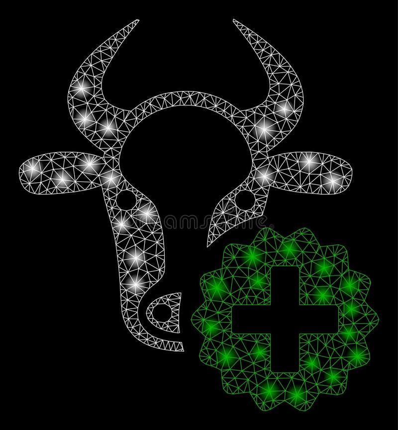 Bright Mesh 2D Cow Create with Flash Spots Stock Vector - Illustration ...
