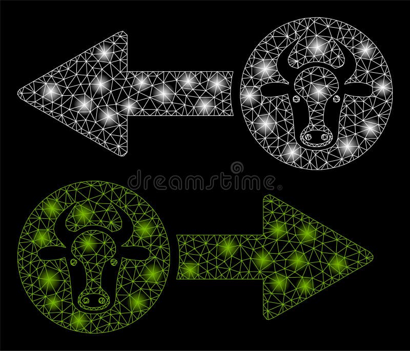 Bright Mesh 2D Cow Exchange Arrows with Light Spots Stock Vector ...