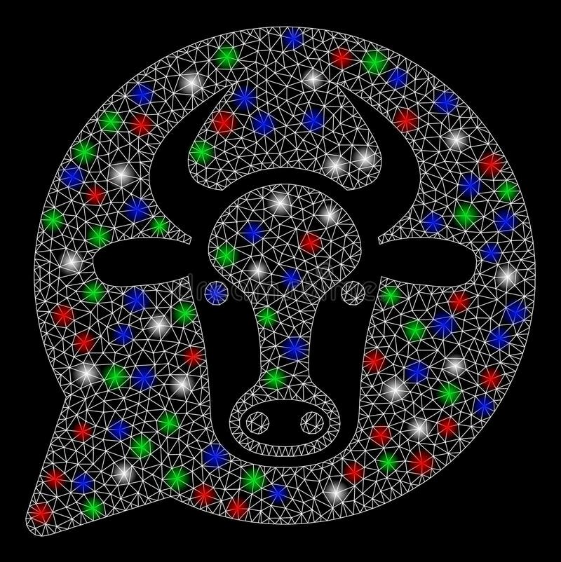 Bright Mesh 2D Cow Message Balloon with Flash Spots Stock Vector ...