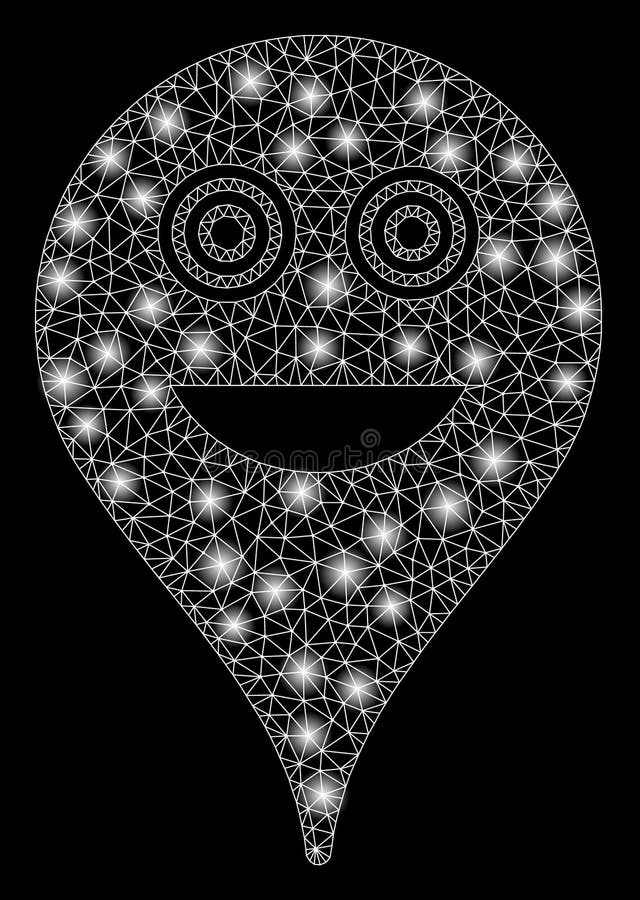 Bright Mesh 2D Crazy Smiley Map Marker with Flash Spots Stock Vector ...