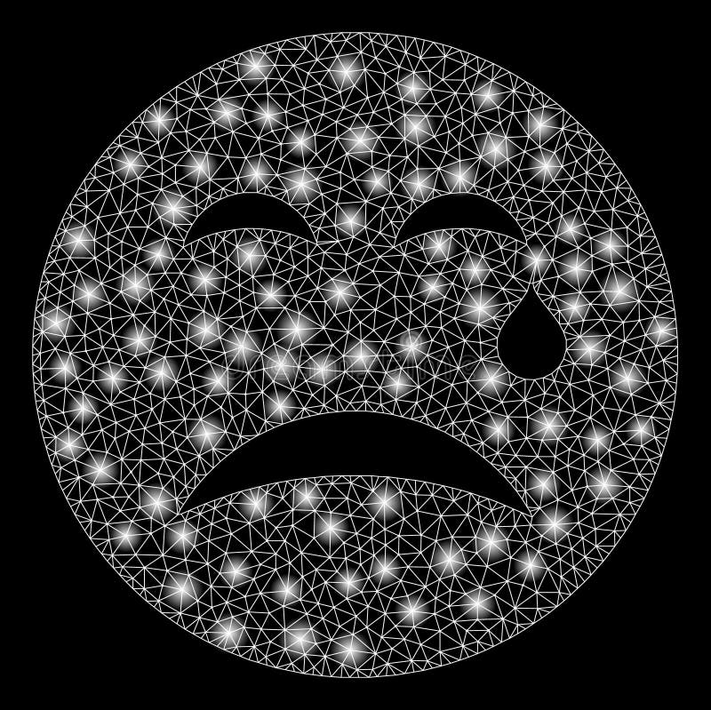 Bright Mesh 2D Cry Smiley with Flash Spots Stock Vector - Illustration ...