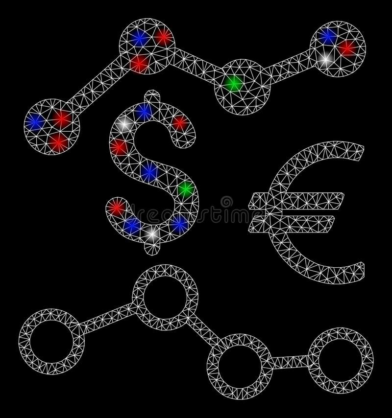 Bright Mesh 2D Currency Charts with Flash Spots Stock Vector ...