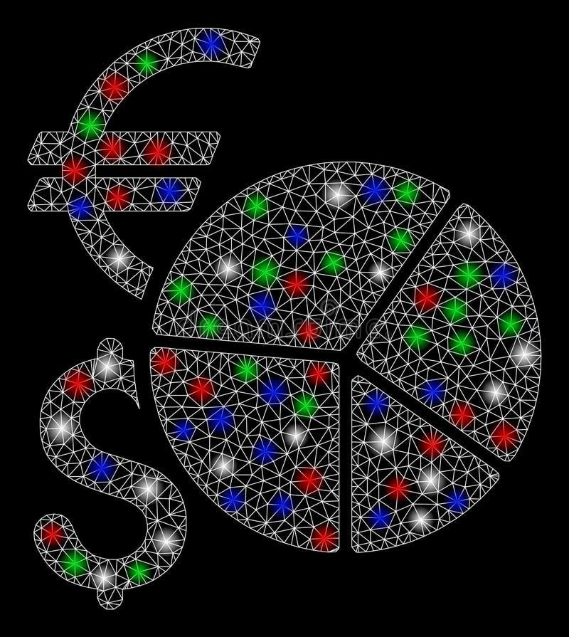 Bright Mesh 2D Currency Pie Chart with Light Spots Stock Vector ...