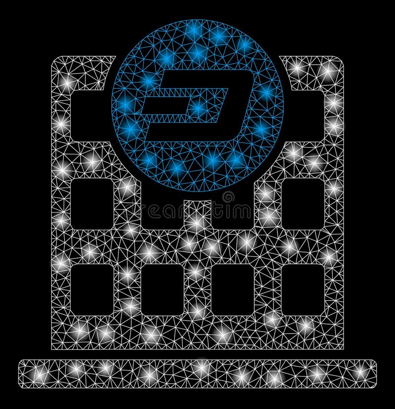 Bright Mesh 2D Dash Company Building with Light Spots Stock Vector ...